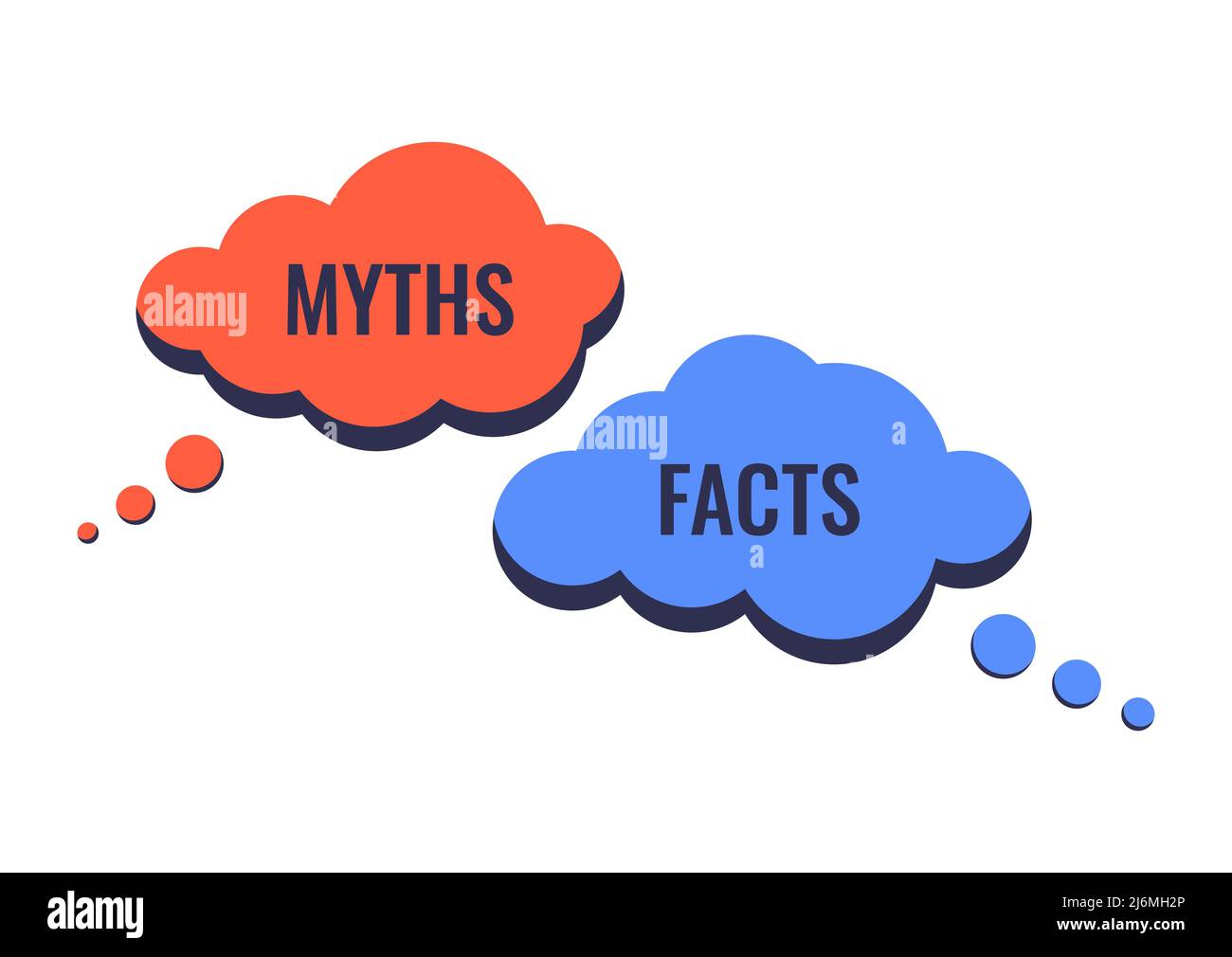 Fact and myth thinking clouds icon vector set Stock Vector Image & Art ...
