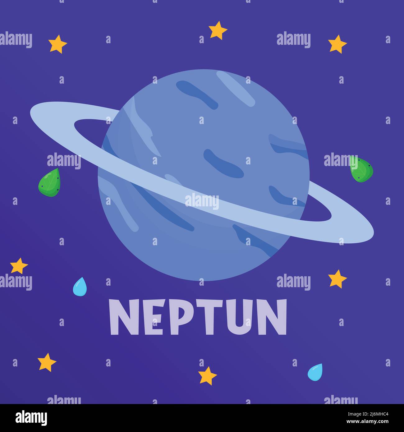 Neptun. Type of planets in the solar system. Space. Flat vector ...
