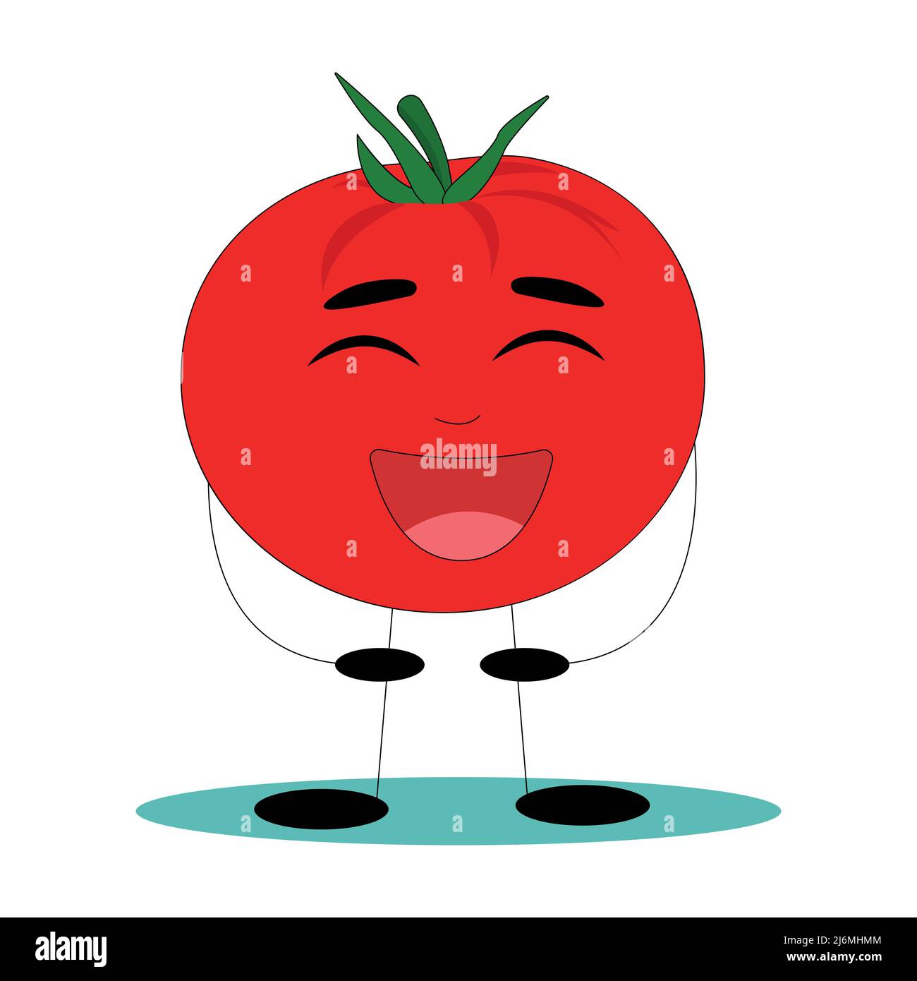 Funny tomato. Tomato with funny face. Flat vector illustration Stock ...