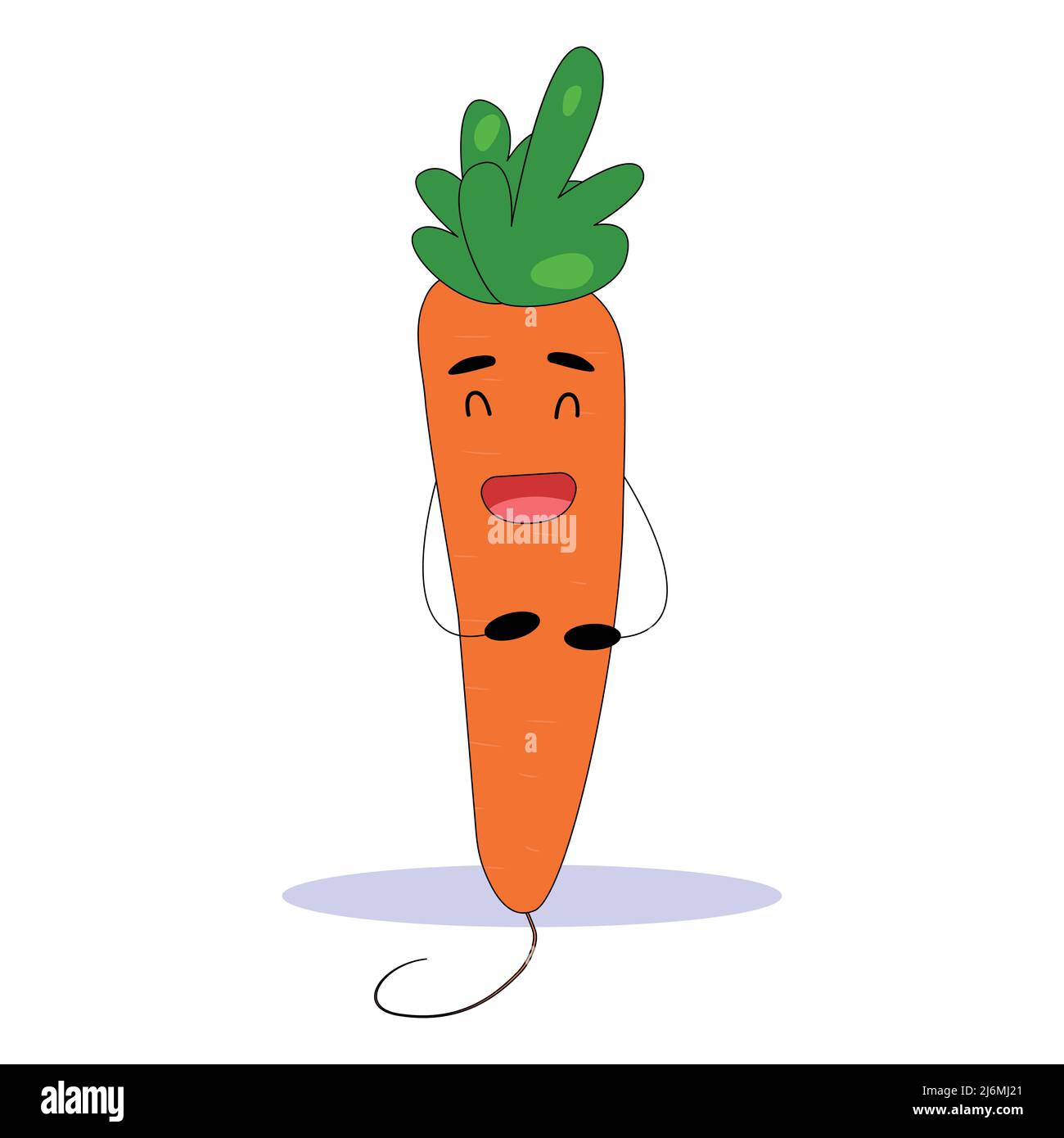 Funny carrot. Carrot with cute face. Flat vector illustration Stock ...