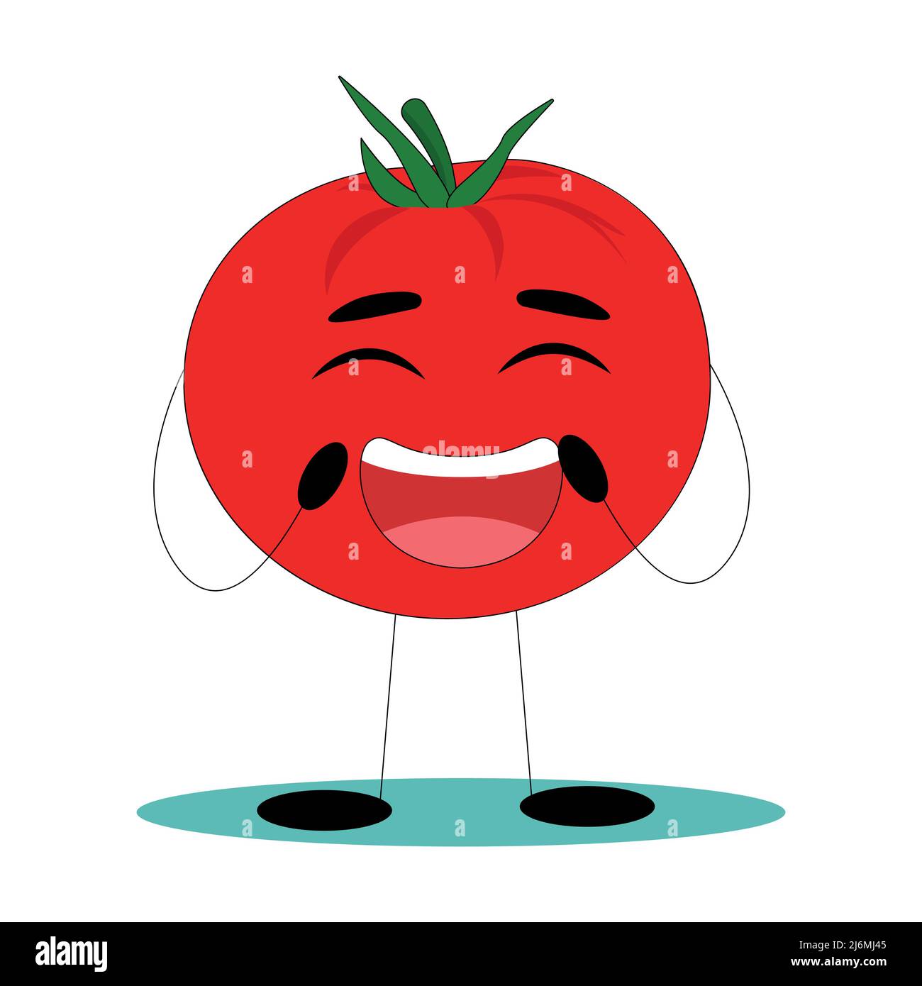Funny tomato. Tomato with funny face. Flat vector illustration Stock ...