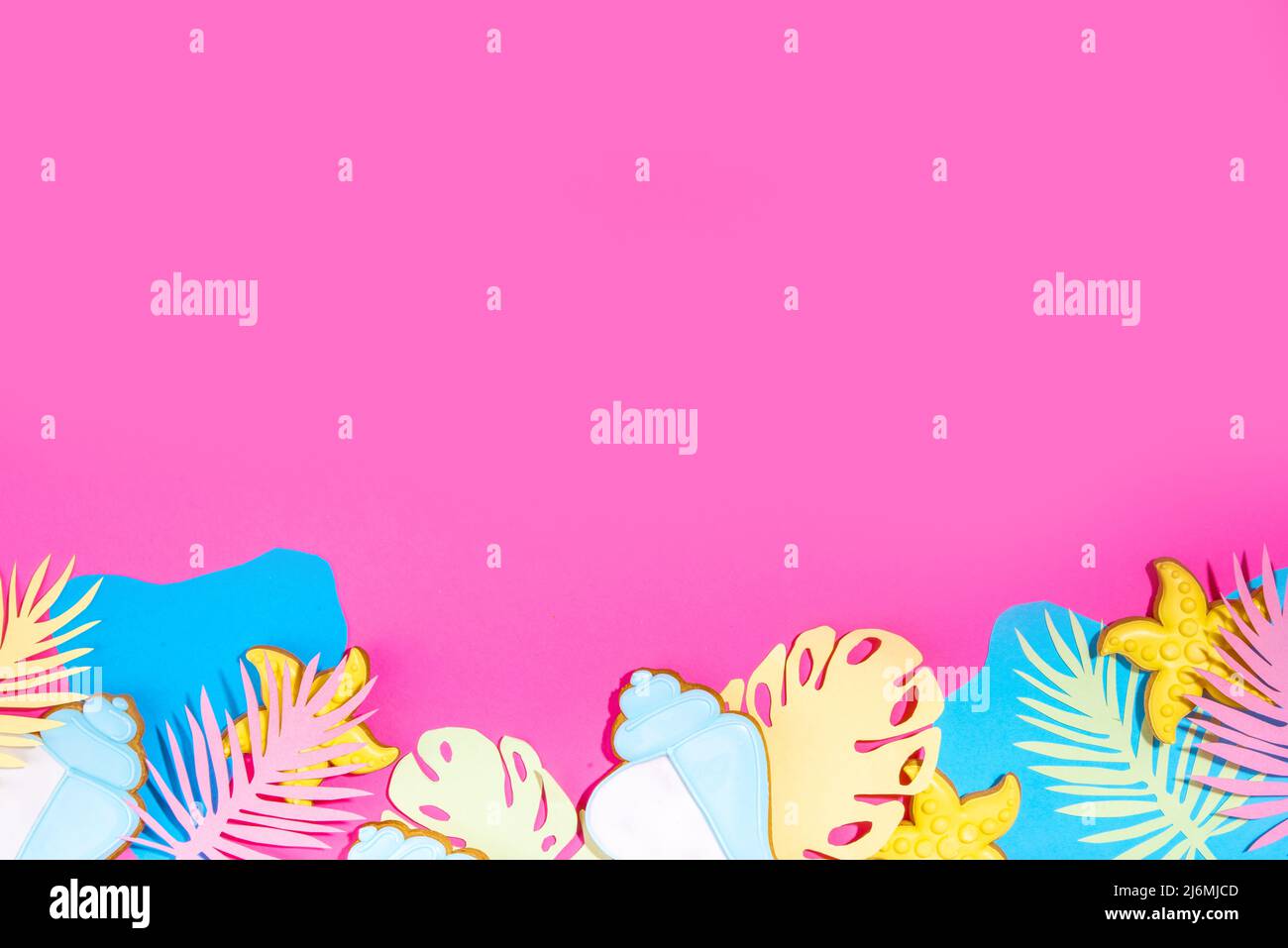 Summer trendy colorful background. Paper art minimal background with ...