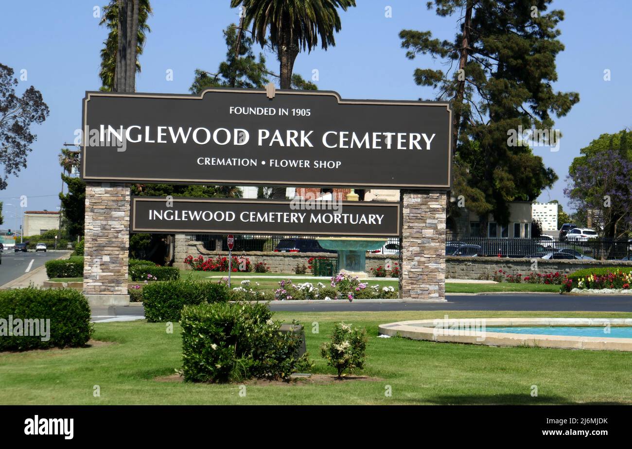 Inglewood, California, USA 29th April 2022 Inglewood Park Cemetery on ...