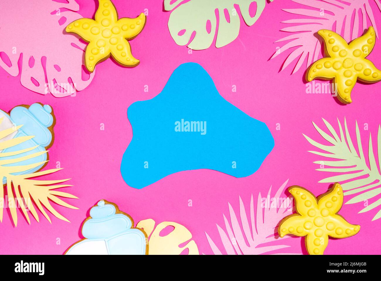 Summer trendy colorful background. Paper art minimal background with ...