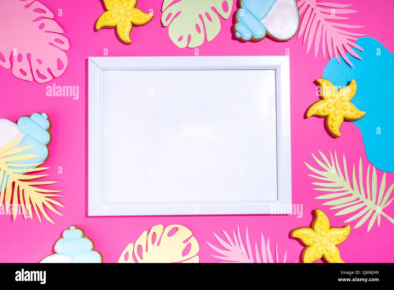 Summer trendy colorful background. Paper art minimal background with ...