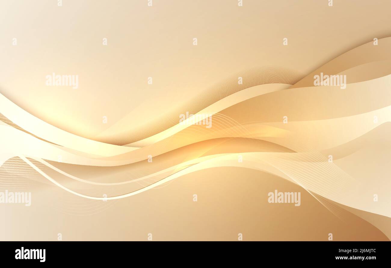Abstract Gold Waves. Shiny golden moving lines design element for ...
