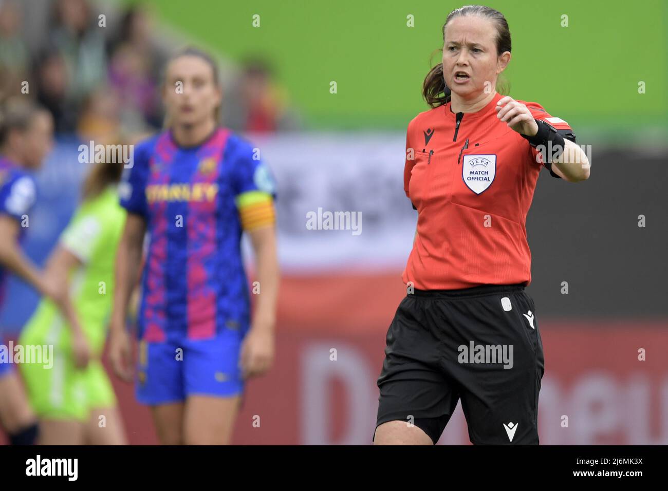 WOLFSBURG - Referee Cheryl Foster during the Women's Champions League ...