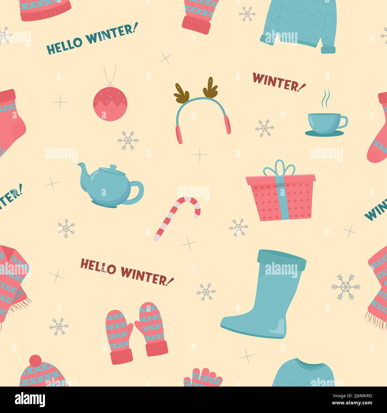 Beautiful winter clothing set, great design for any purposes. Flat ...