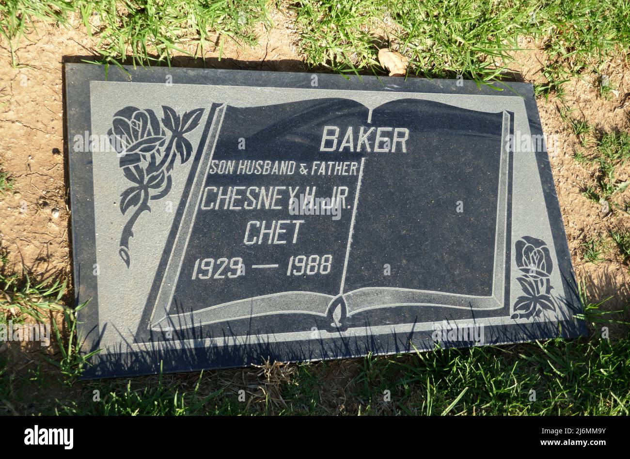 Inglewood, California, USA 29th April 2022 Musician Chet Baker's Grave ...