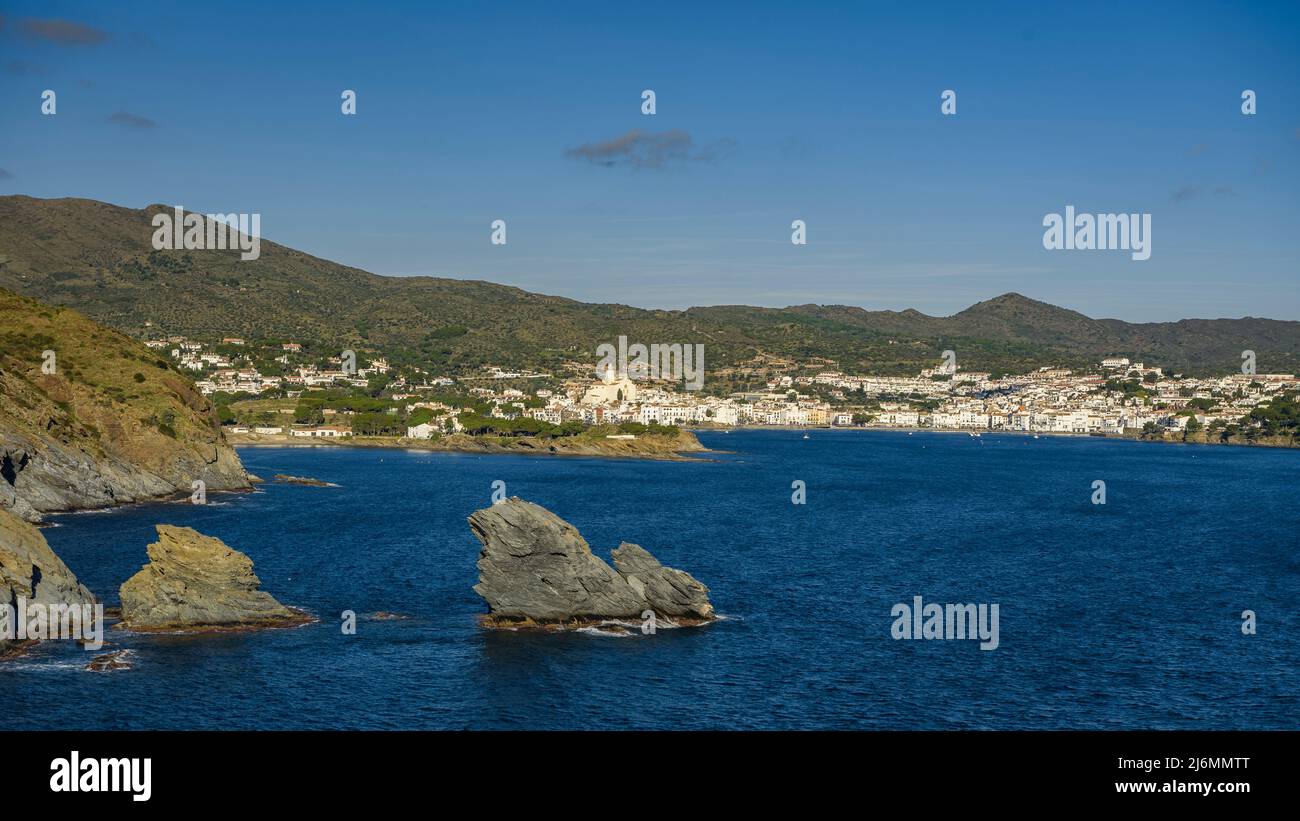Cadaqués bay seen from the Cala Nans lighthouse (Empordà, Cap de Creus ...