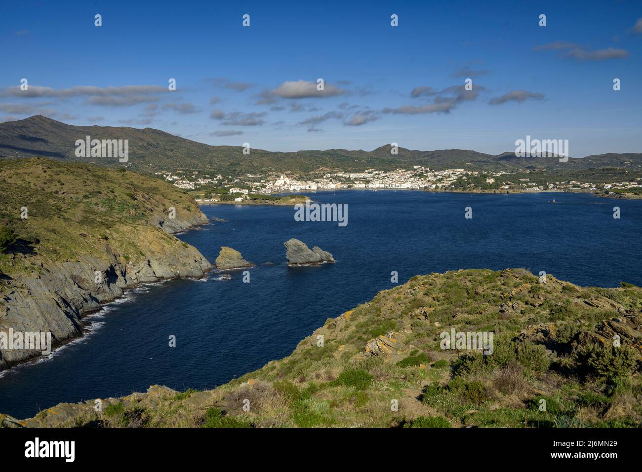 Cadaqués bay seen from the Cala Nans lighthouse (Empordà, Cap de Creus ...