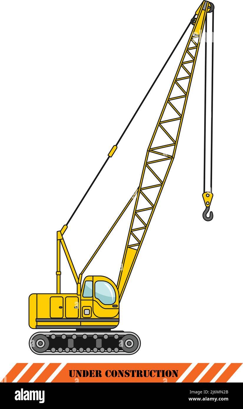 Detailed illustration of crane, heavy equipment and machinery Stock ...