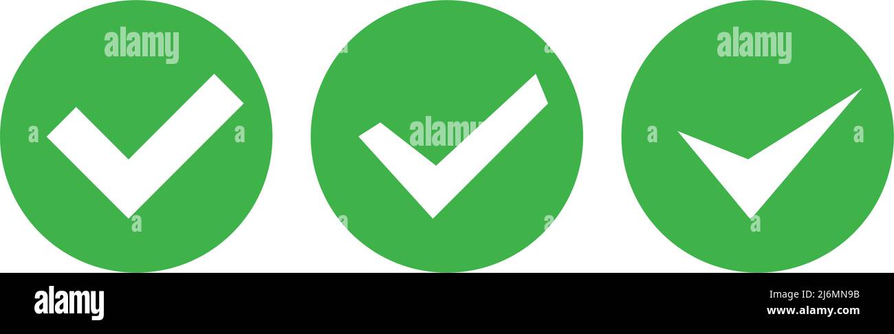 A set of check mark icons in various shapes. Success or authentication ... A set of check mark icons in various shapes. Success or authentication ...