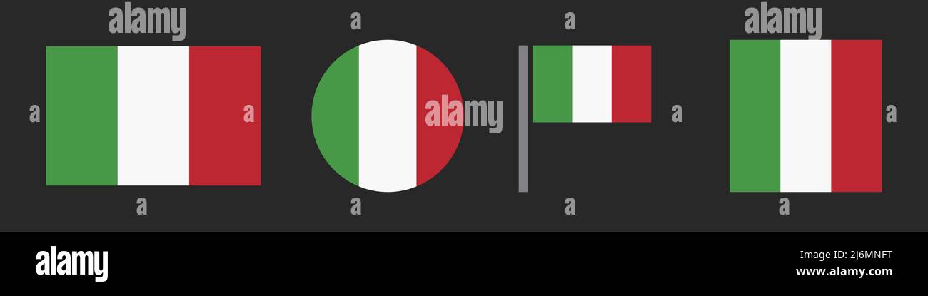 A set of icons of the Italian flag. Editable vector Stock Vector Image ...