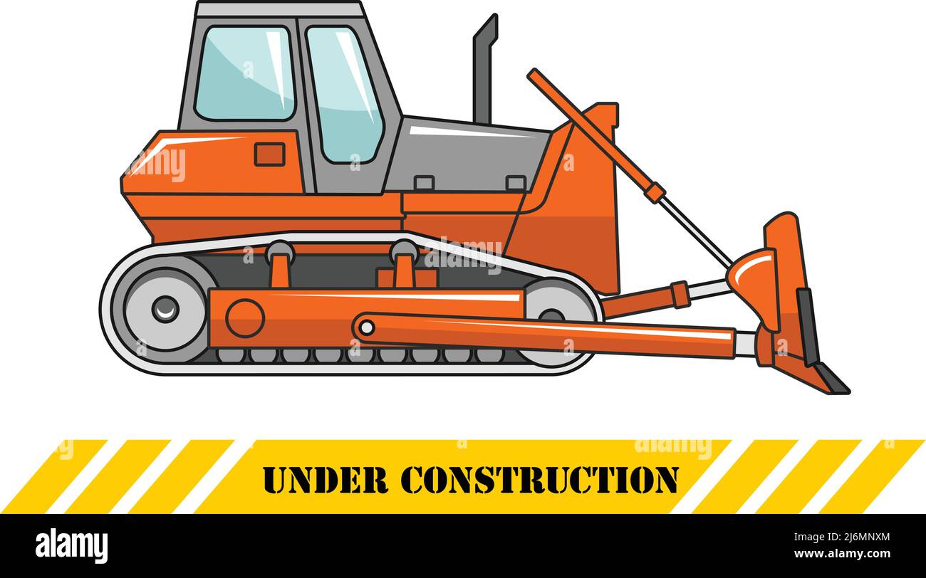 Detailed illustration of dozer, heavy equipment and machinery Stock ...