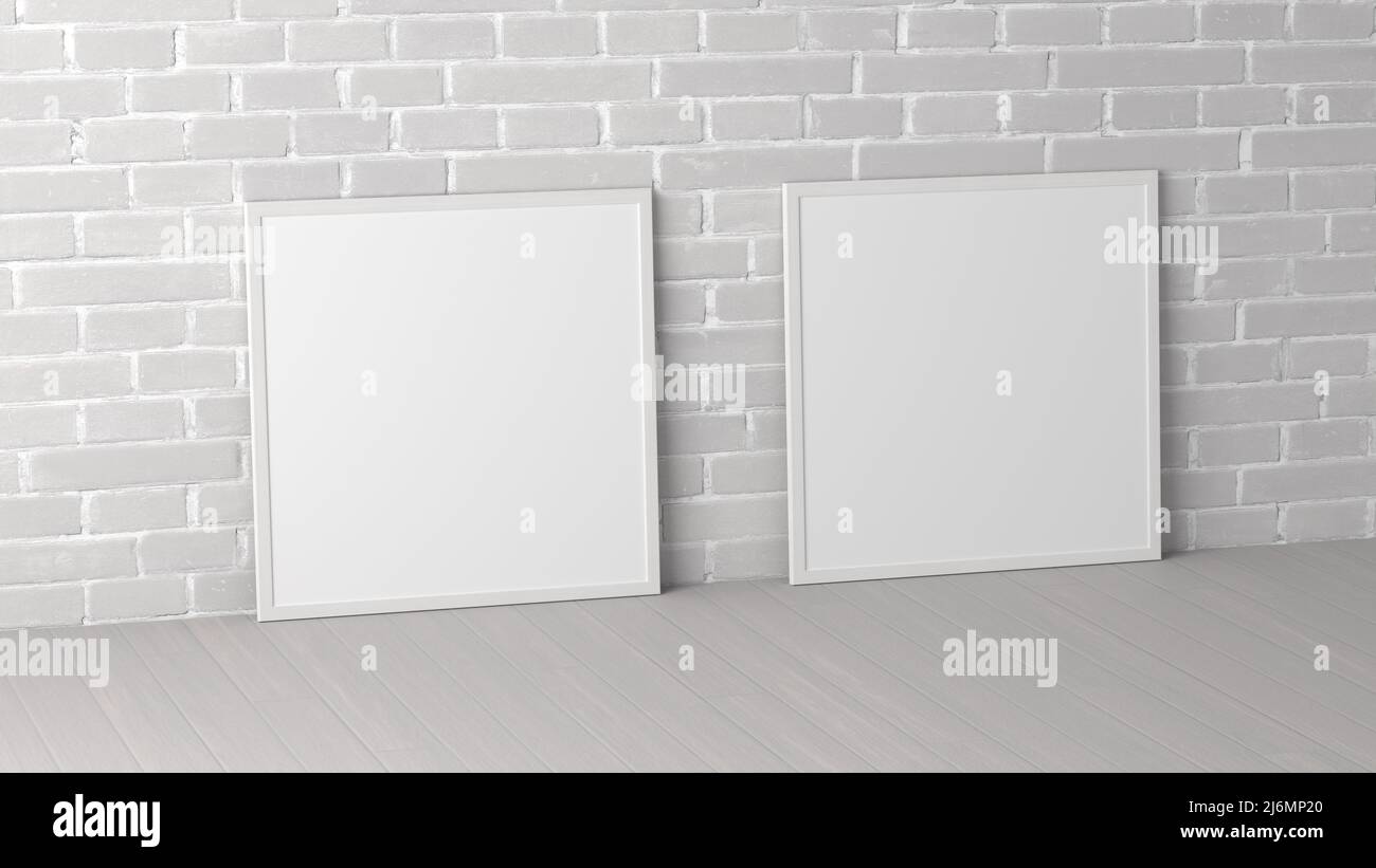 3d render two square hi-res stock photography and images - Alamy