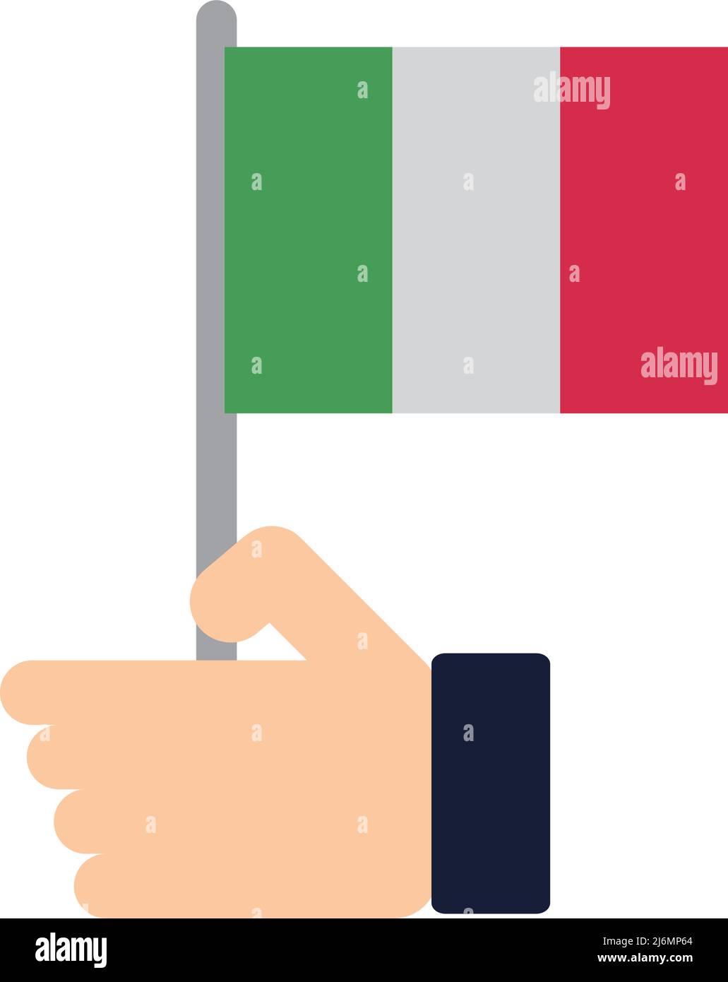 A man's hand holding an Italian flag. Editable vector Stock Vector ...