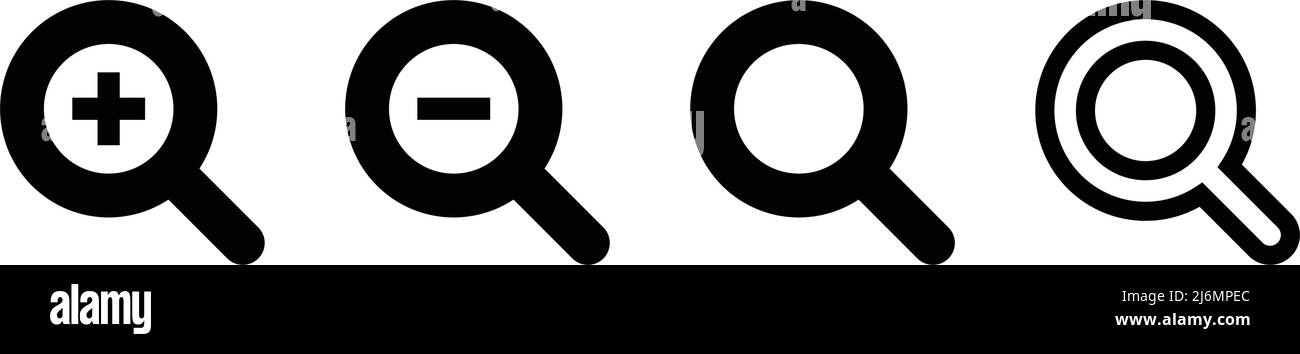 Magnifying glass icon set. Editable vector Stock Vector Image & Art - Alamy