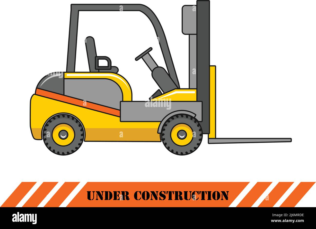 Detailed illustration of forklift, heavy equipment and machinery Stock ...