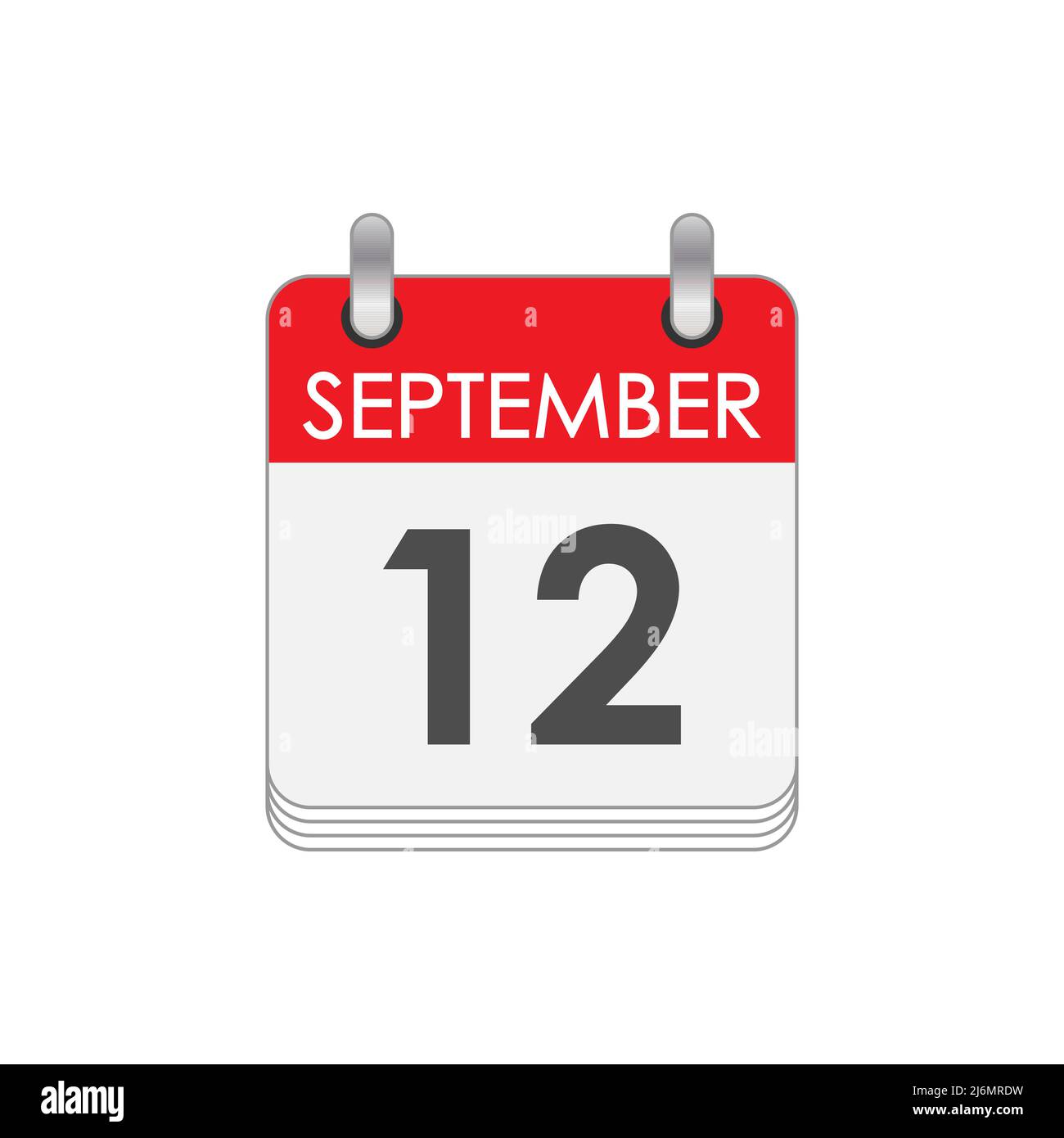SEPTEMBER 12. A leaf of the flip calendar with the date of SEPTEMBER 12 ...
