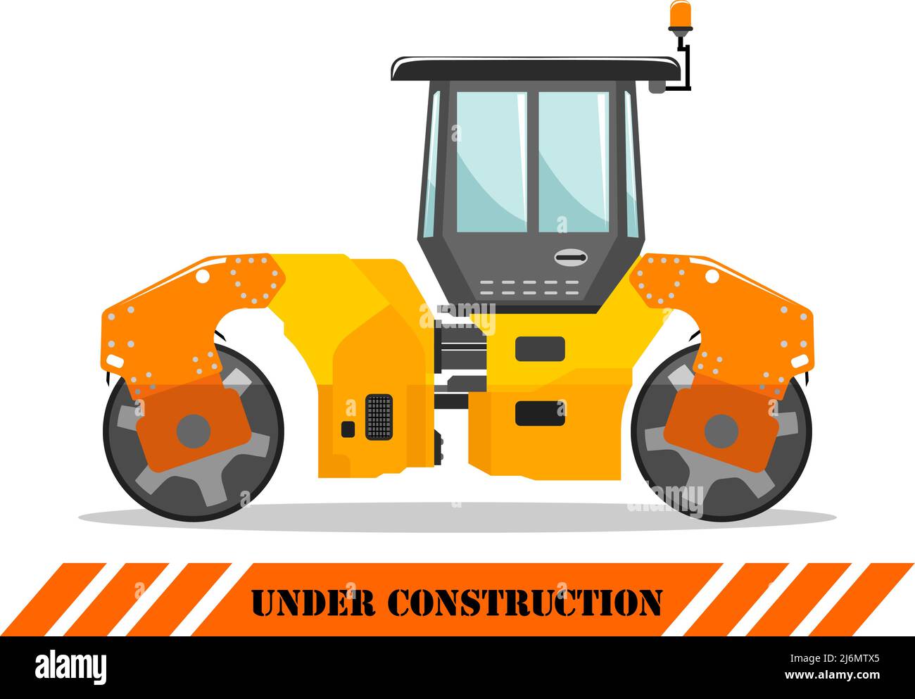 Detailed illustration of compactor. Heavy construction equipment and ...