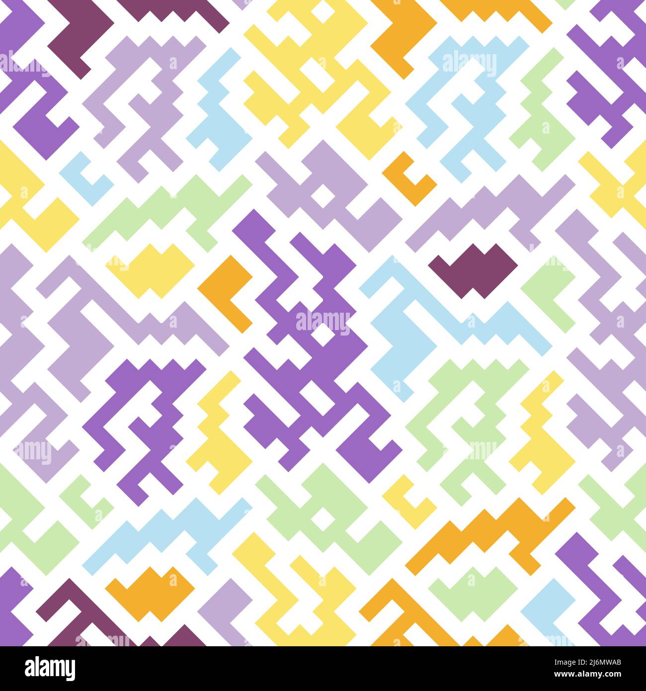 Seamless Color Pattern Of Abstract Shapes Of Different Sizes And Shapes Pattern For Texture