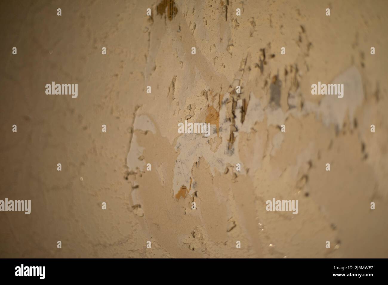 Torn paper on wall. Texture of wall. Change of wallpaper. Repair Stock ...