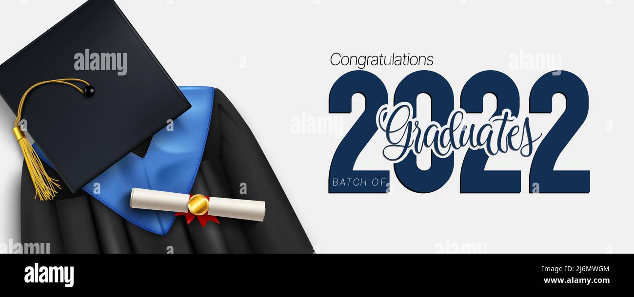 Graduation greeting vector design. Congratulations 2022 graduates text ...