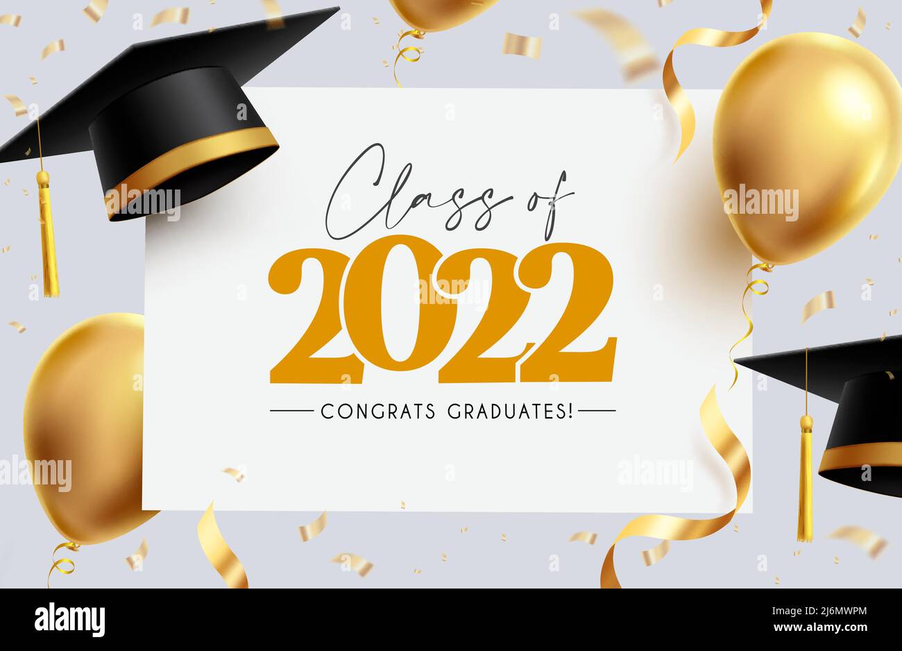 Graduation greeting vector template design. Congrats graduates text in ...