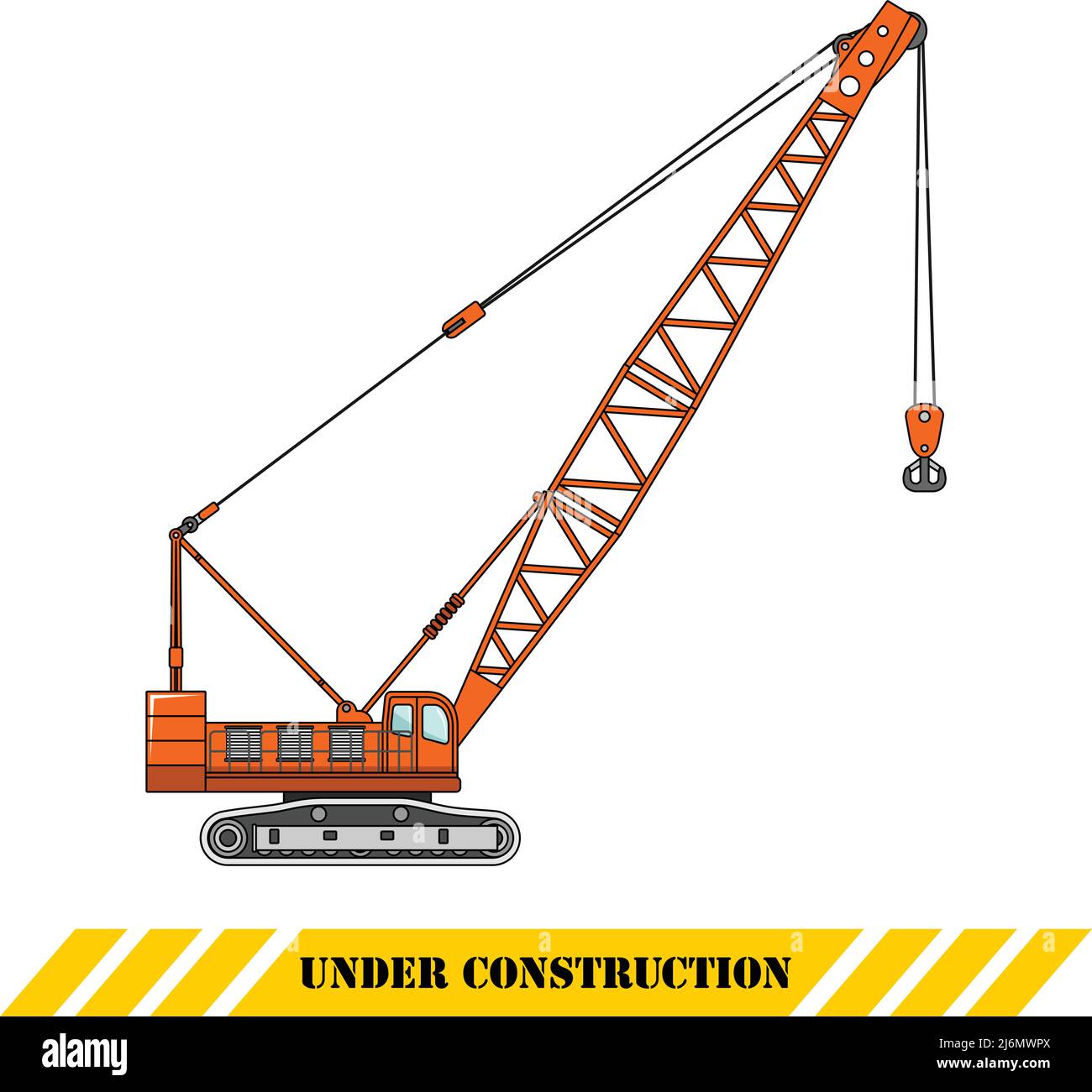 Detailed illustration of crane, heavy equipment and machinery Stock ...