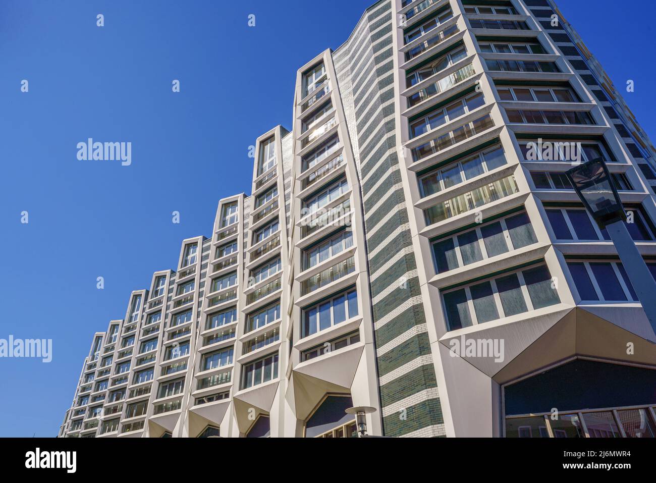 Modern designed block buildings with colorful wall in Zaandam ...