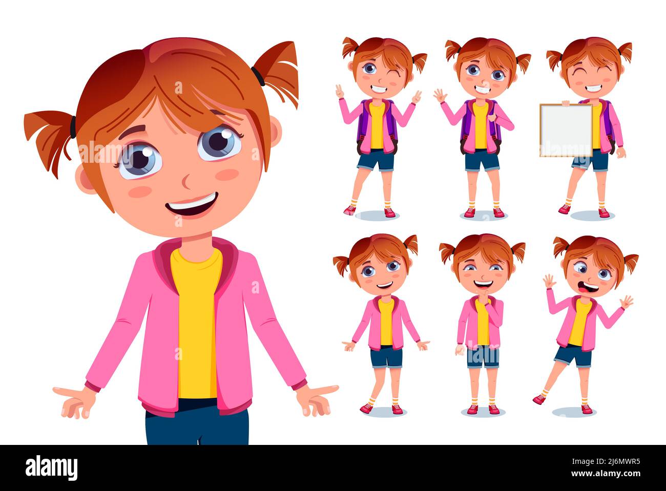 Happy girl student showing Stock Vector Images - Alamy