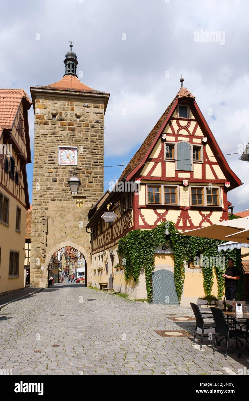 Castle gate at the old town of Rothenburg ob der Tauber Stock Photo - Alamy