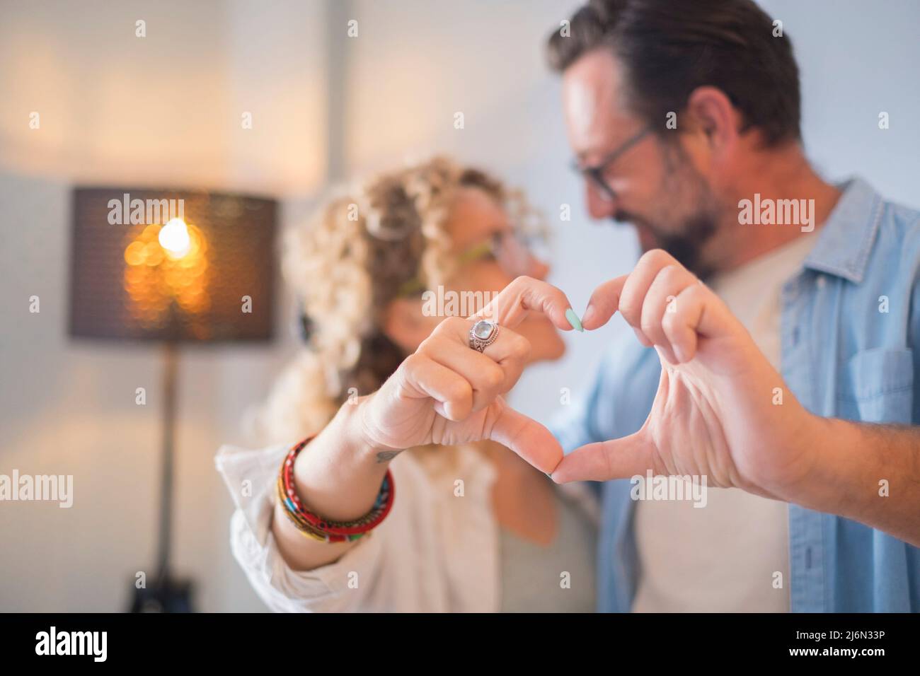 Man woman couple home hi-res stock photography and images - Alamy