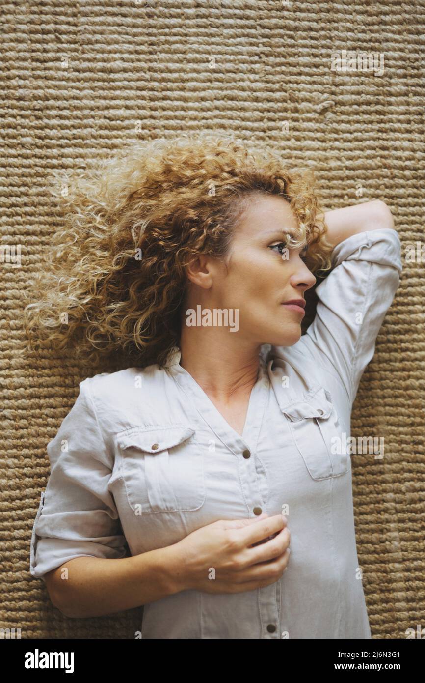 Carpet laying home hi-res stock photography and images - Alamy