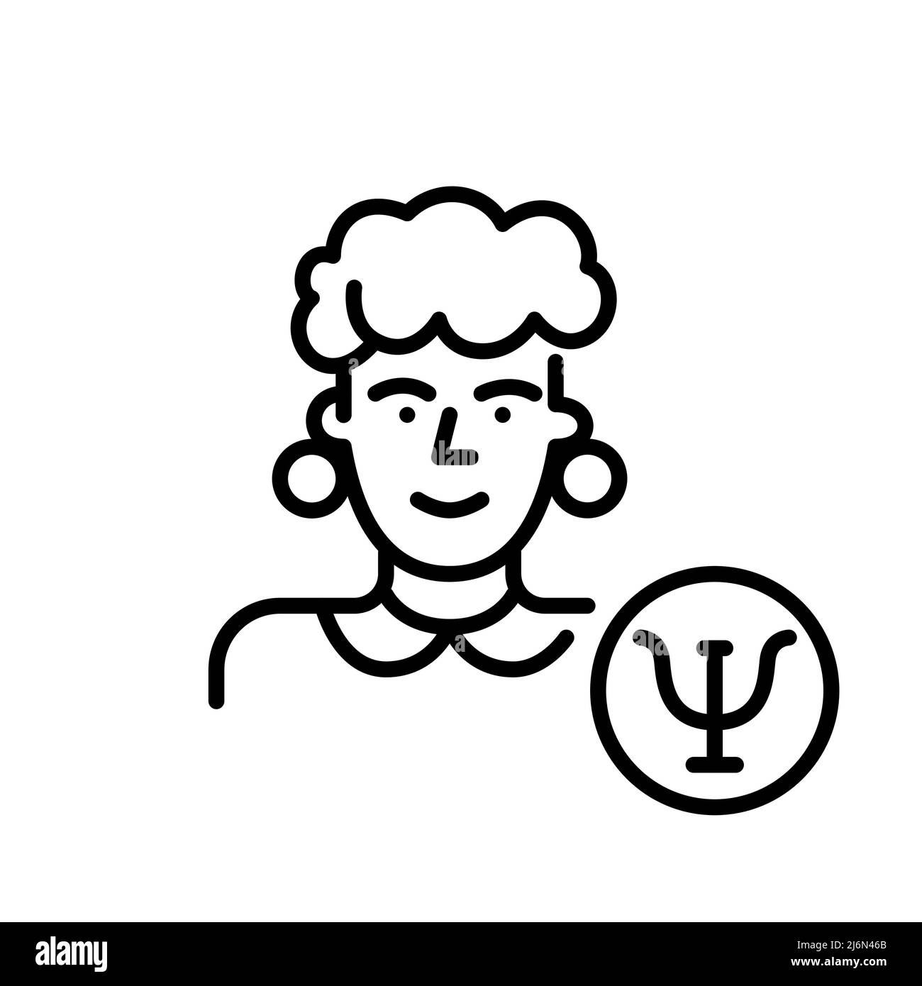 Psychotherapist mental health professional. Pixel perfect, editable ...