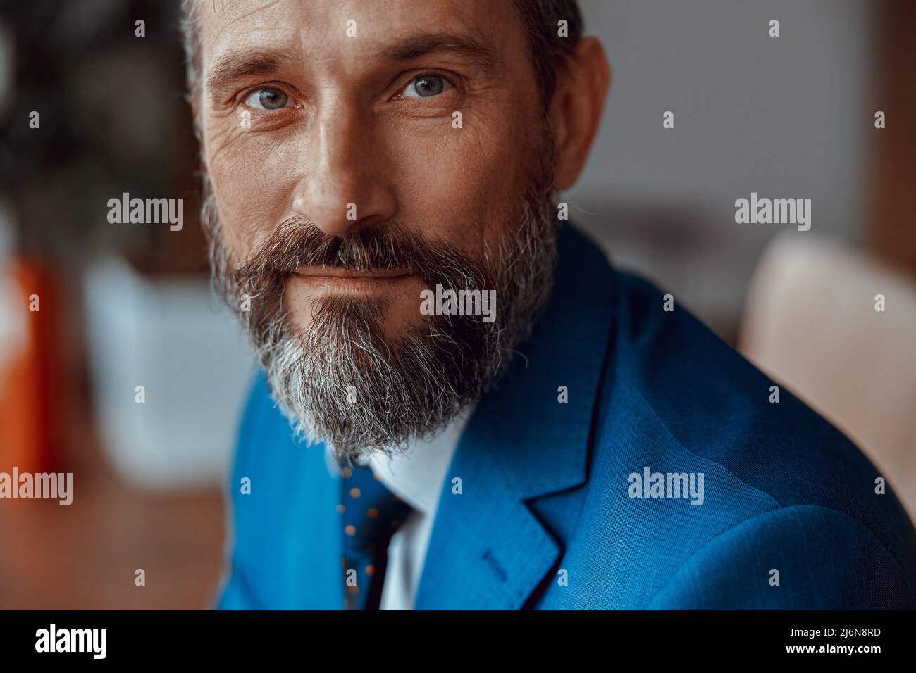 Positive businessman posing camera smile hi-res stock photography and ...