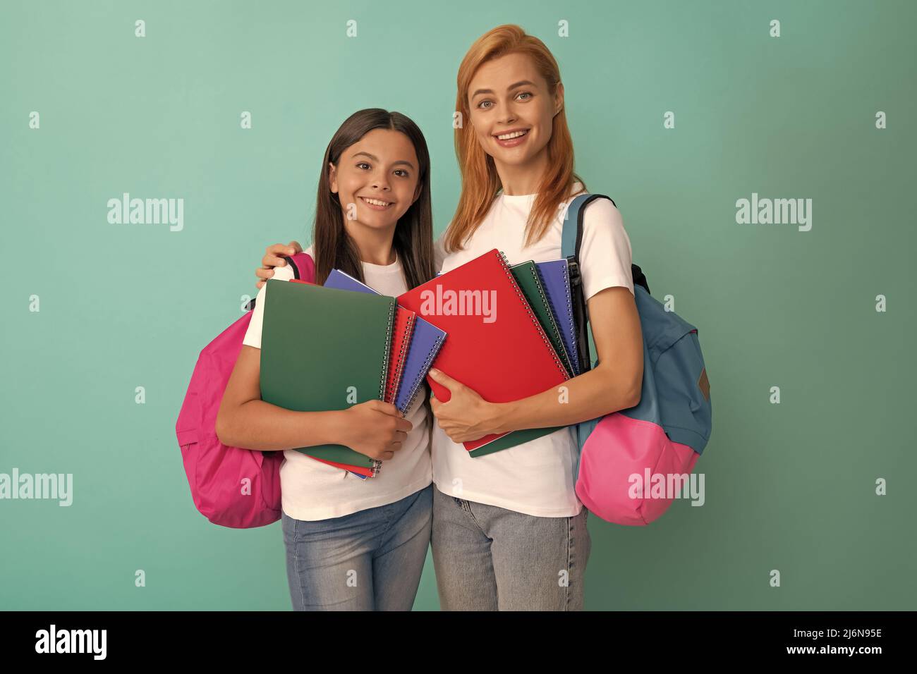 back to school. childhood education. cheerful pupil and student. mom ...