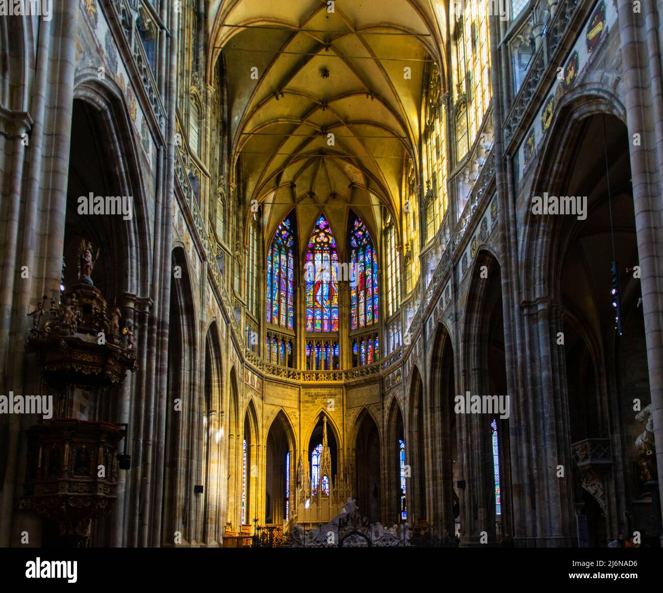 Interiors of the St Vitus Cathedral, Prague Stock Photo - Alamy