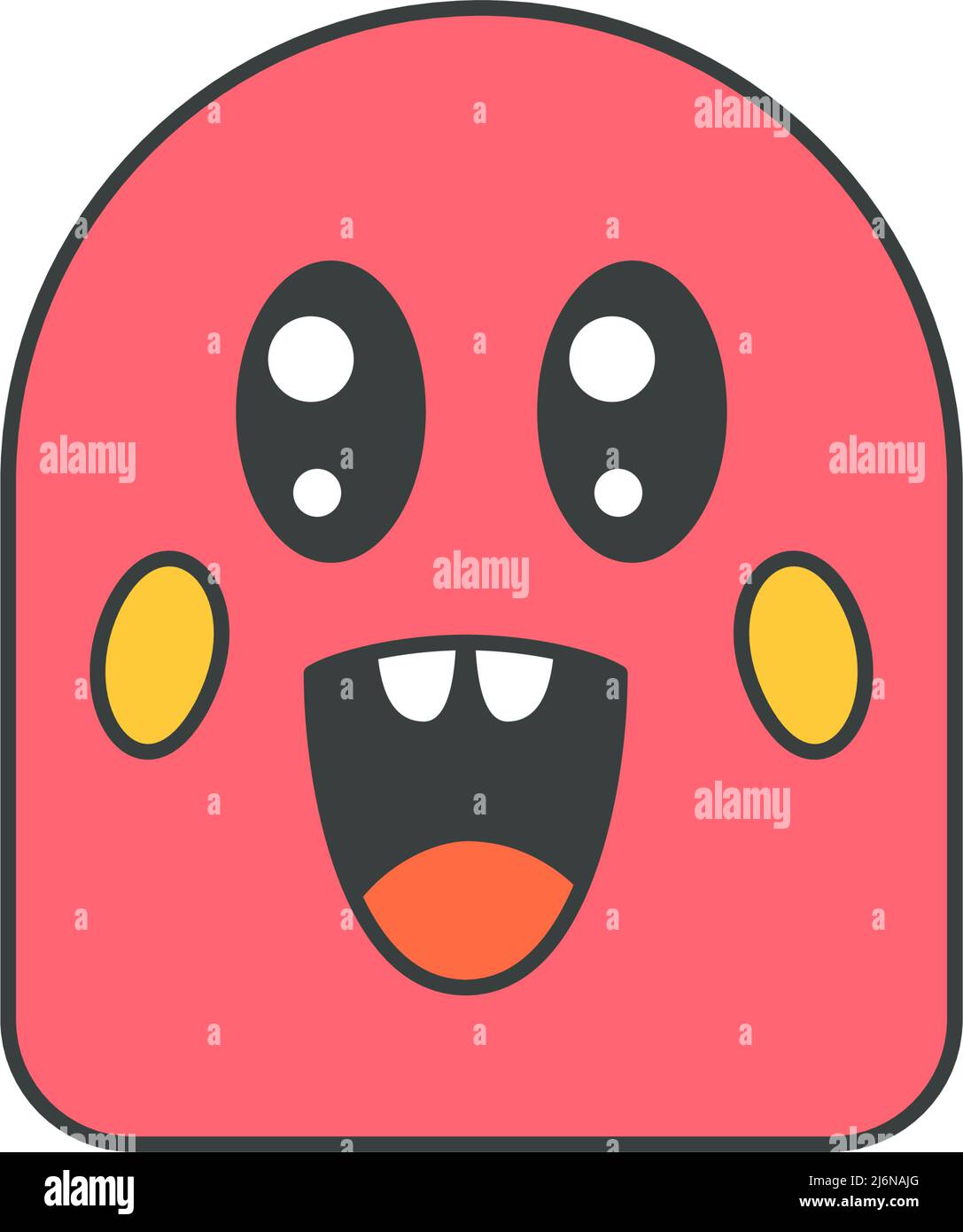 Abstract funny pink arch germ laughing character pop art groovy style t ...