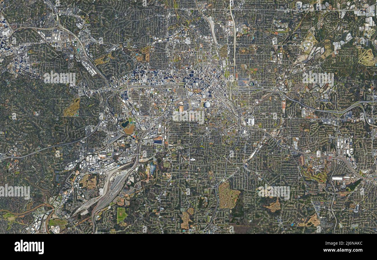 Atlanta Architectural Satellite Top View Texture Stock Photo - Alamy