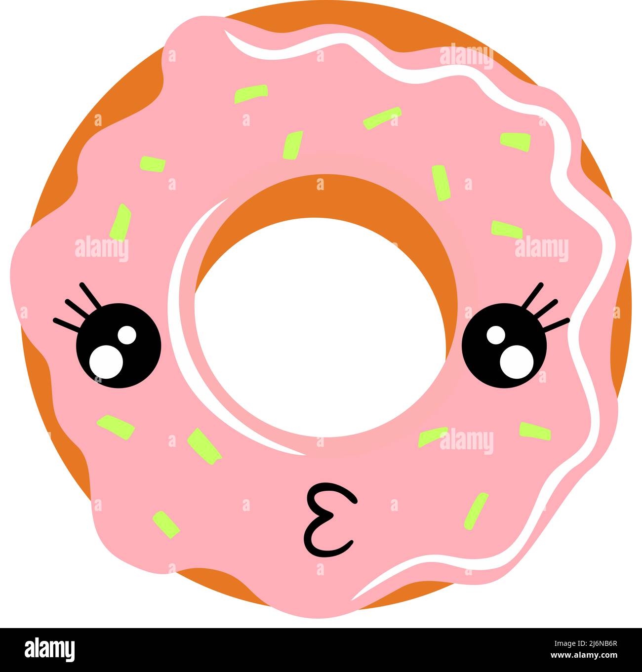 Funny cute pink donut face Stock Photo - Alamy