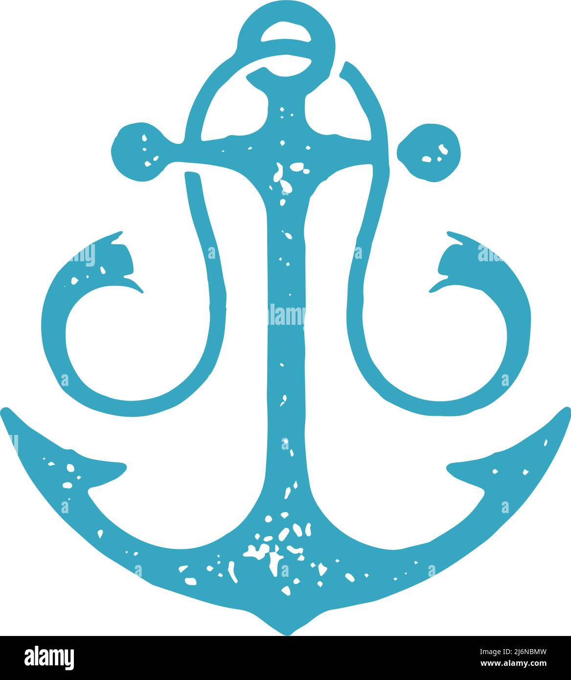 Navy Blue Anchor With Rope Clip Art