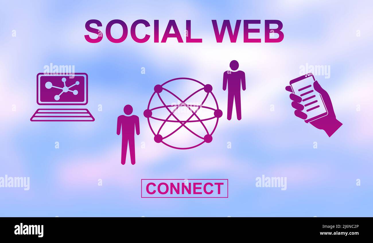 Illustration of a social web concept Stock Photo - Alamy