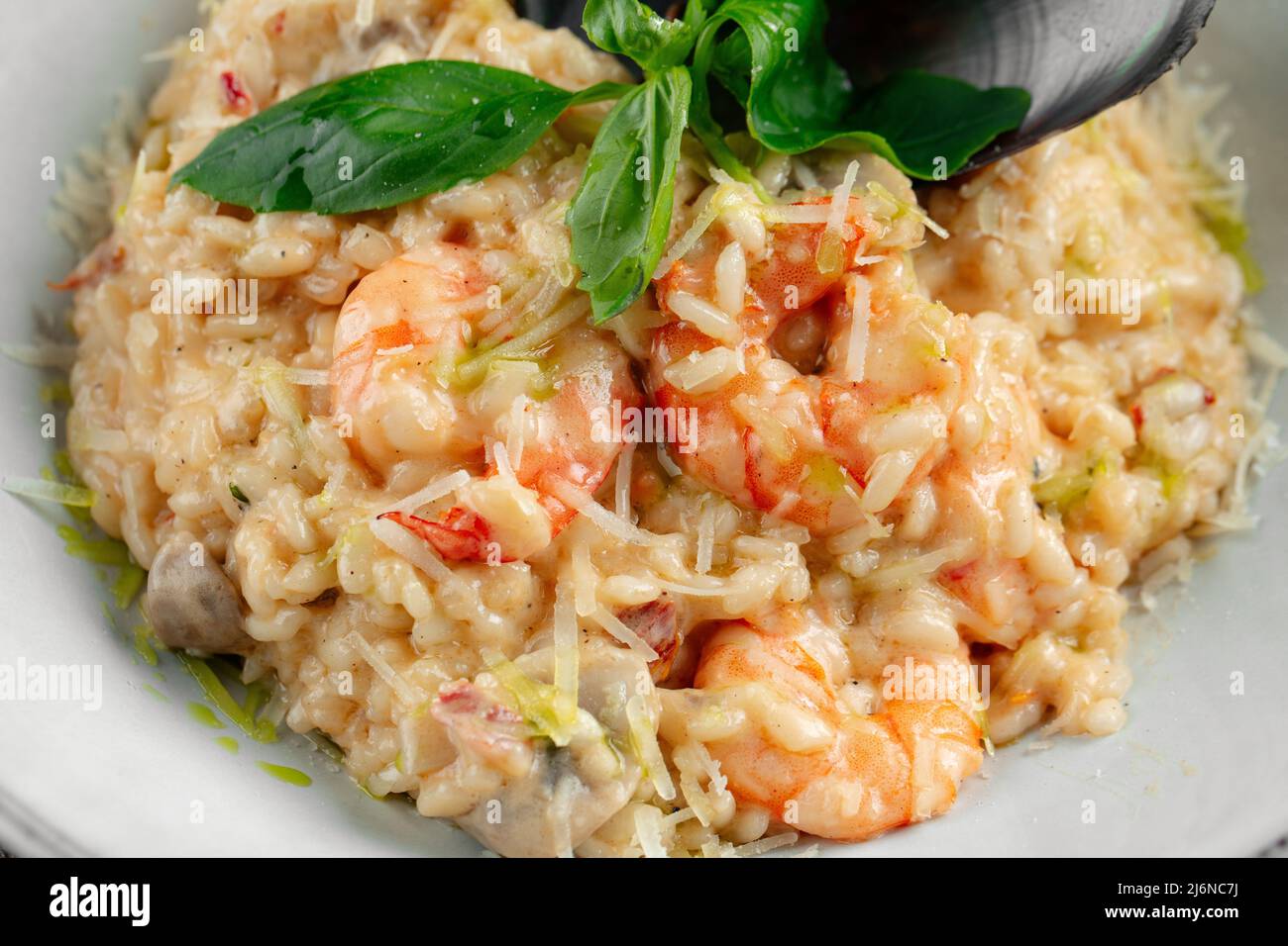 Closeup on mediterranean seafood risotto Stock Photo - Alamy