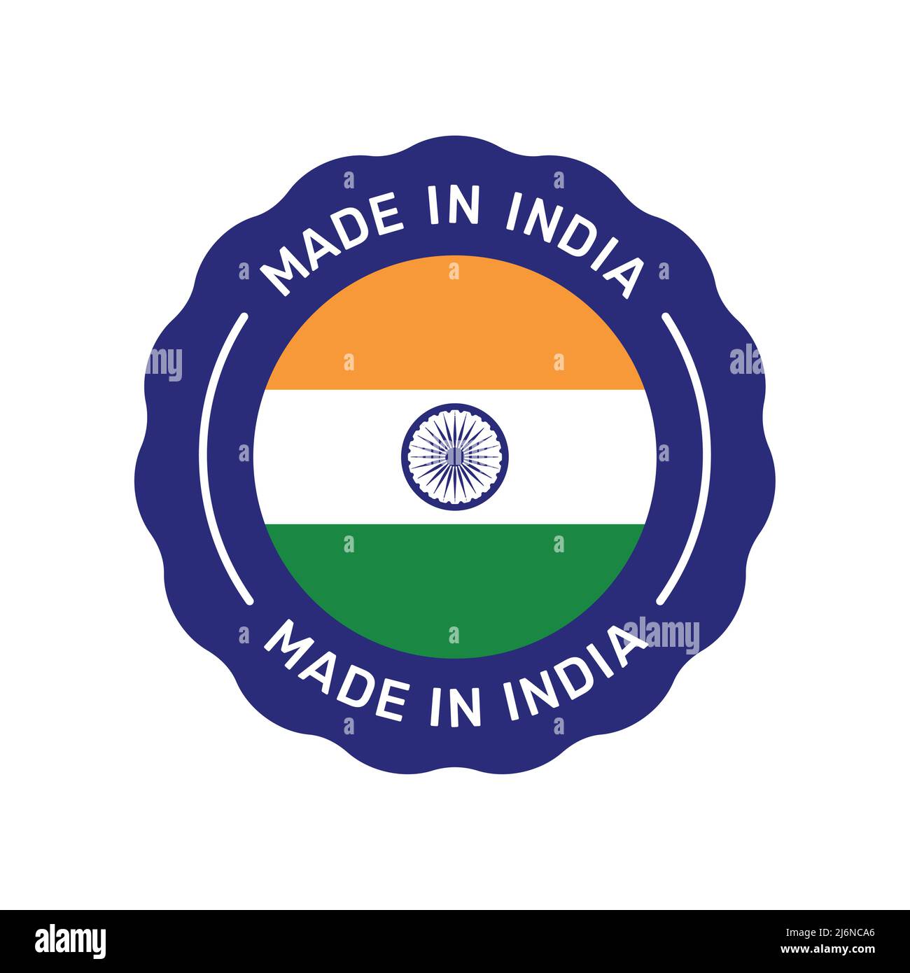 Made in India colorful vector badge. Label sticker with Indian flag ...