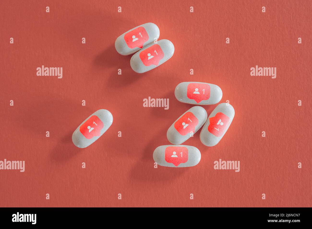 White pills with social media symbols Stock Photo - Alamy