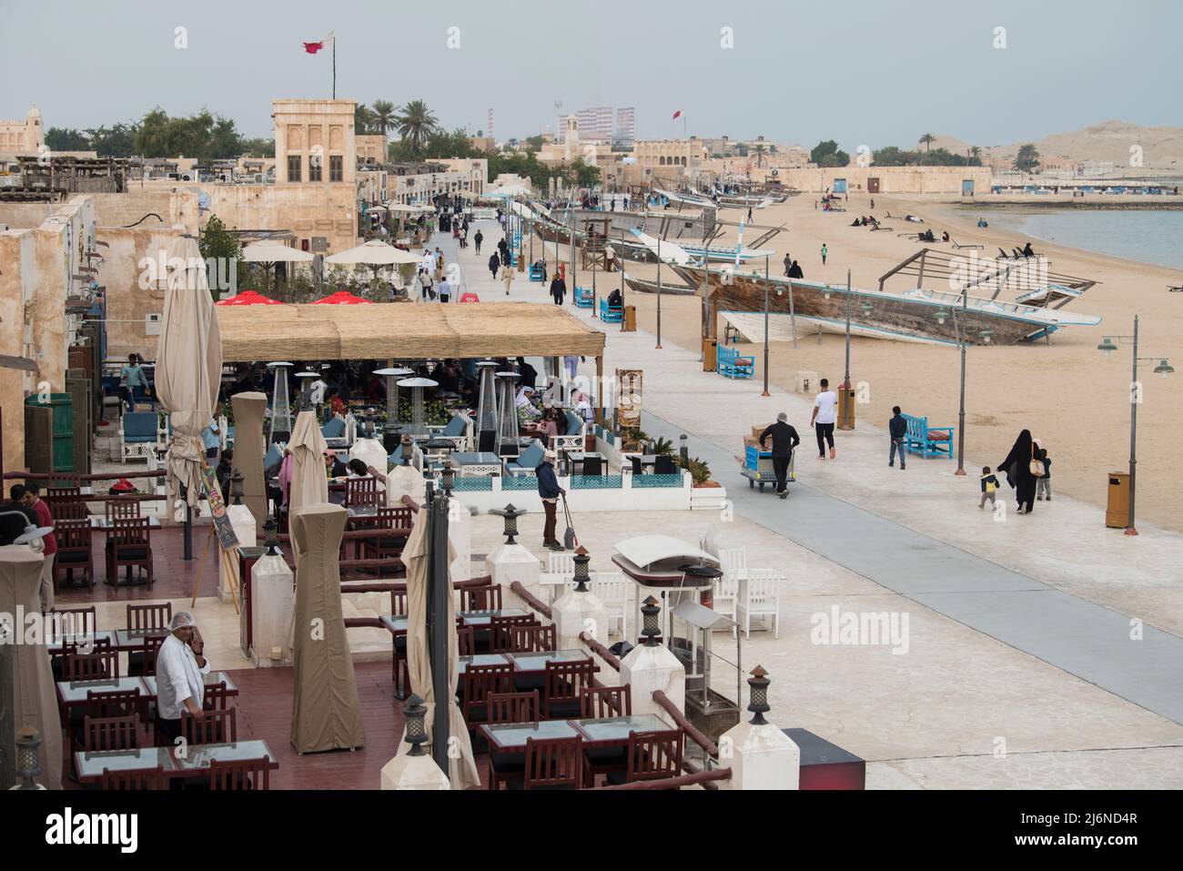Doha ,Qatar - February 01,2020 : New souk Al Wakrah waterfront ...