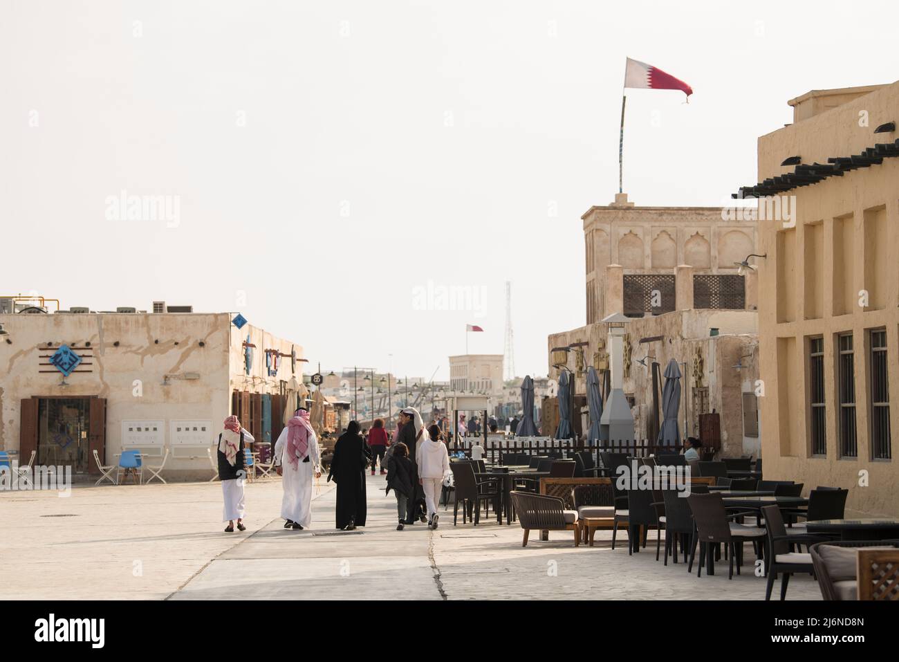 Doha ,Qatar - February 01,2020 : New souk Al Wakrah waterfront ...