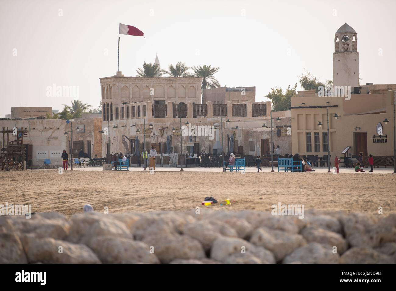 Doha ,Qatar - February 01,2020 : New souk Al Wakrah waterfront ...